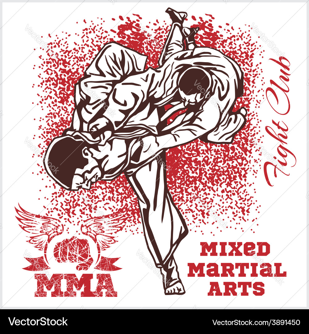 Martial Arts Combat Scene Royalty Free Vector Image