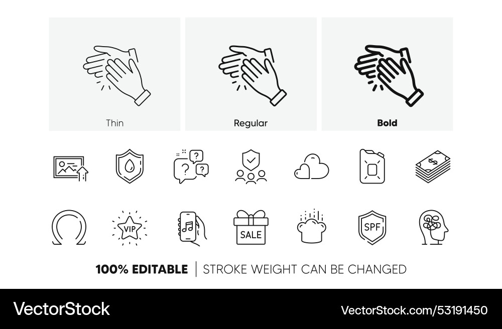 Omega clapping hands and blood donation line Vector Image