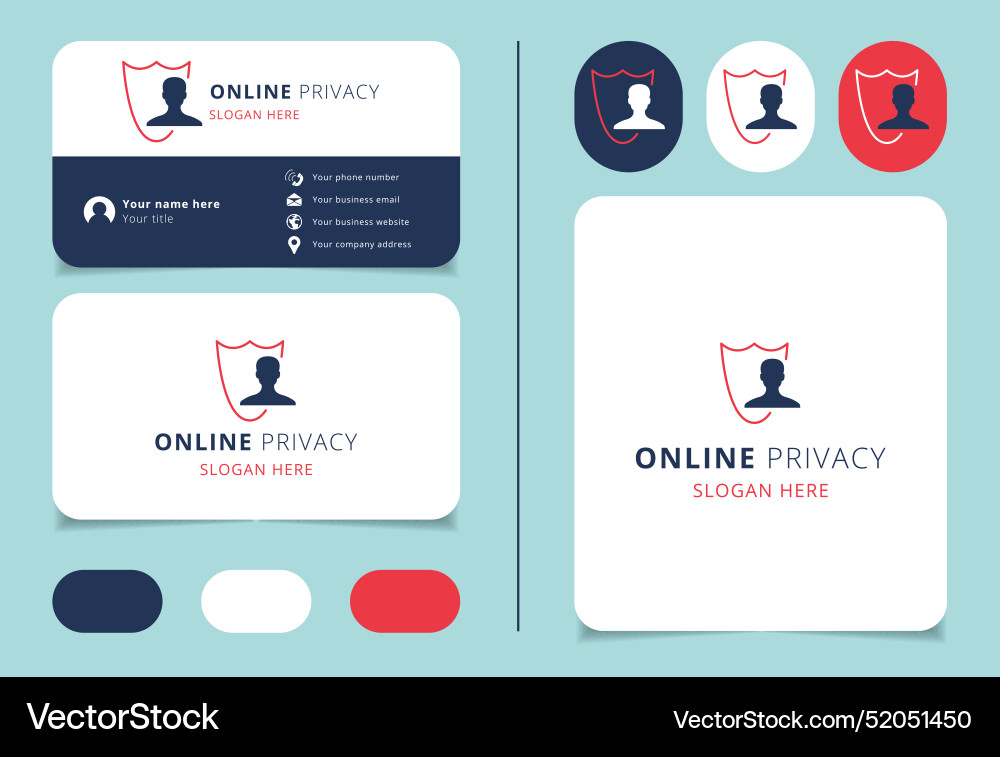 Online privacy logo template featuring a person Vector Image