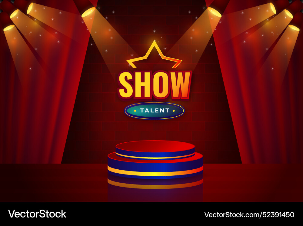 Realistic talent show background Royalty Free Vector Image