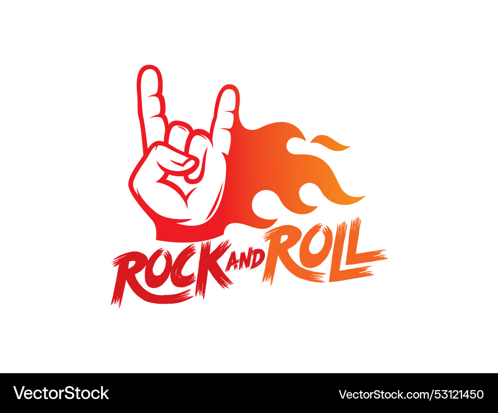 Rock and roll logo symbol or icon template – Royalty-Free Vector ...