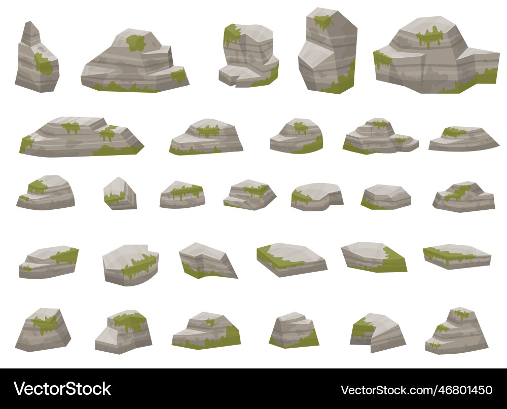 Stone design isolated on white background Vector Image