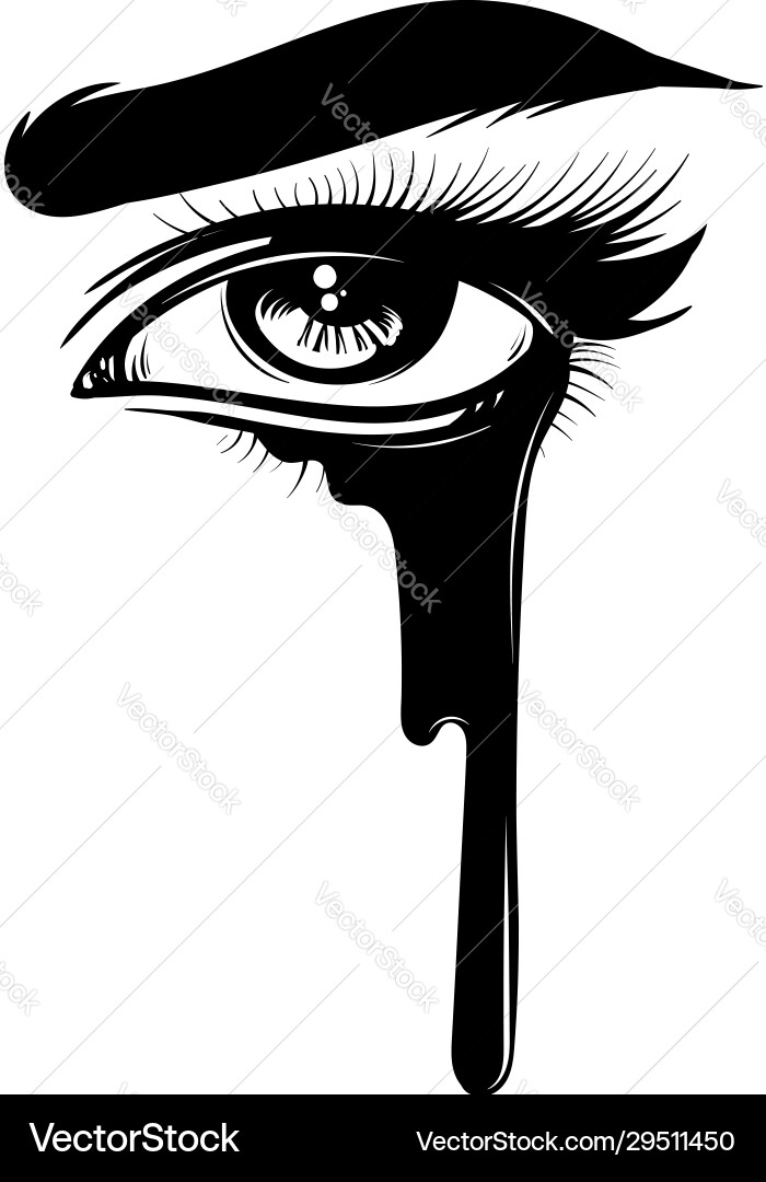 Woman's Eye Tear Drop Royalty Free Vector Image