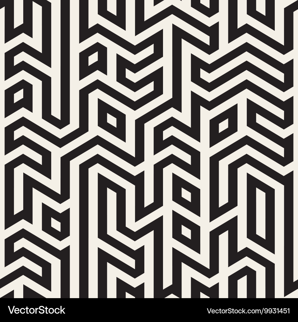 Black and White Maze Pattern Royalty Free Vector Image