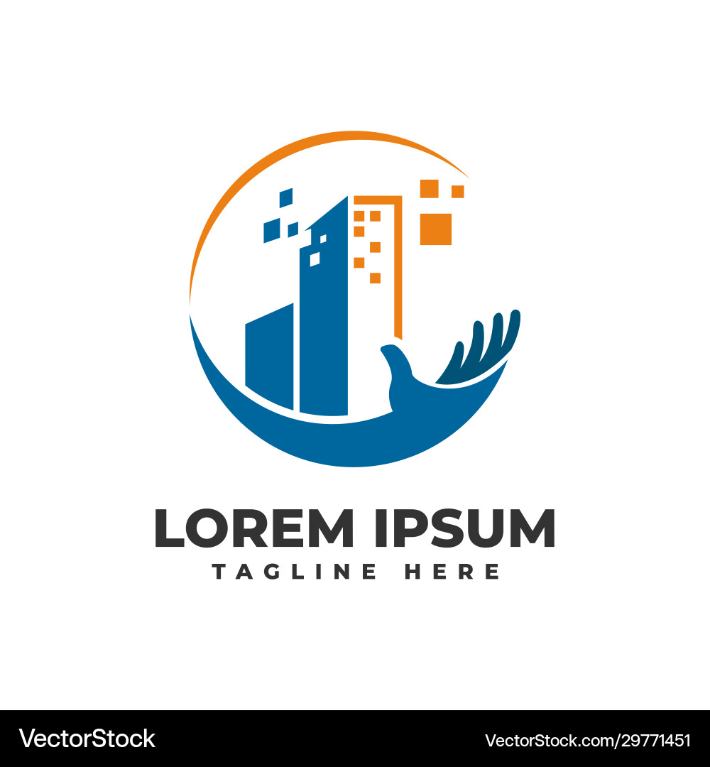 Care building technology logo icon Royalty Free Vector Image