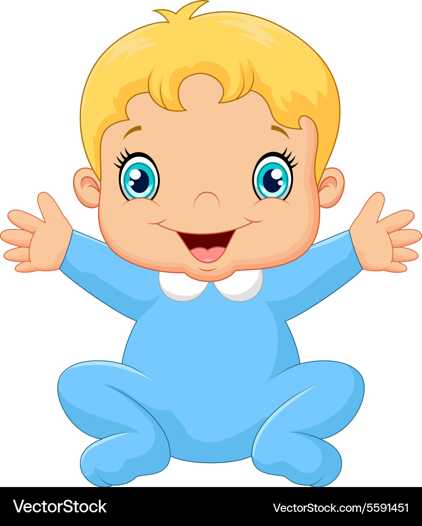 Cartoon happy baby boy Royalty Free Vector Image