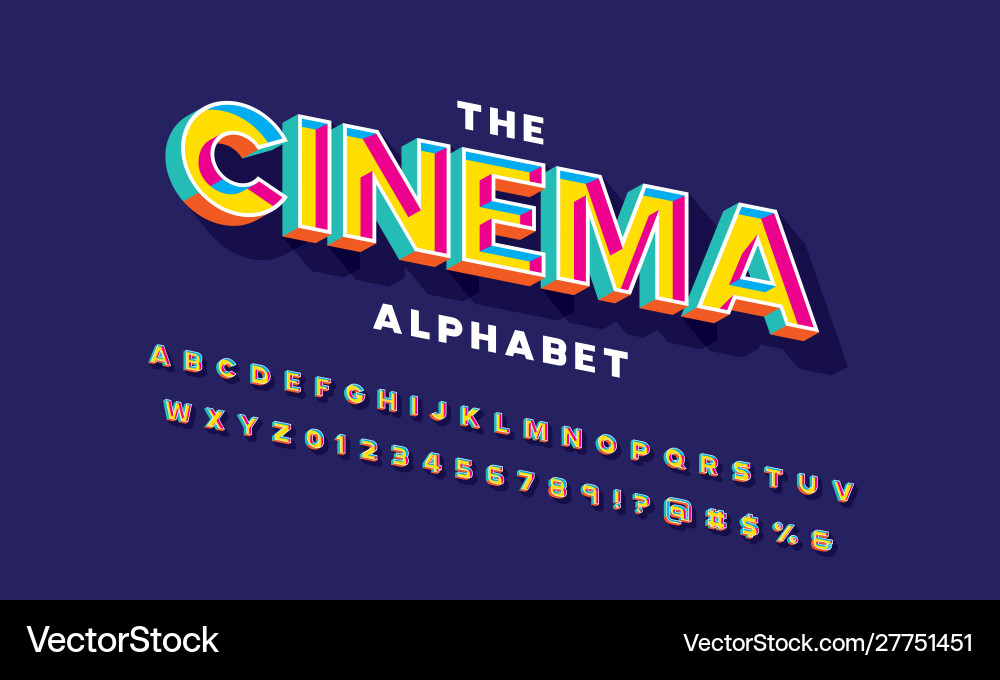 Cinema font Royalty Free Vector Image - VectorStock
