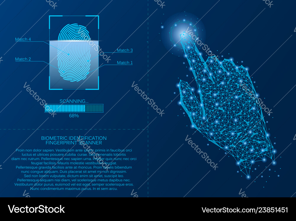 Fingerprint scanning system Royalty Free Vector Image