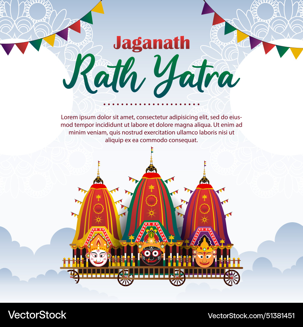 Happy rath yatra poster Royalty Free Vector Image