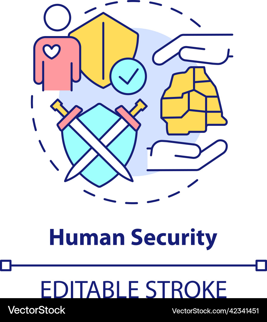 Human security concept icon Royalty Free Vector Image
