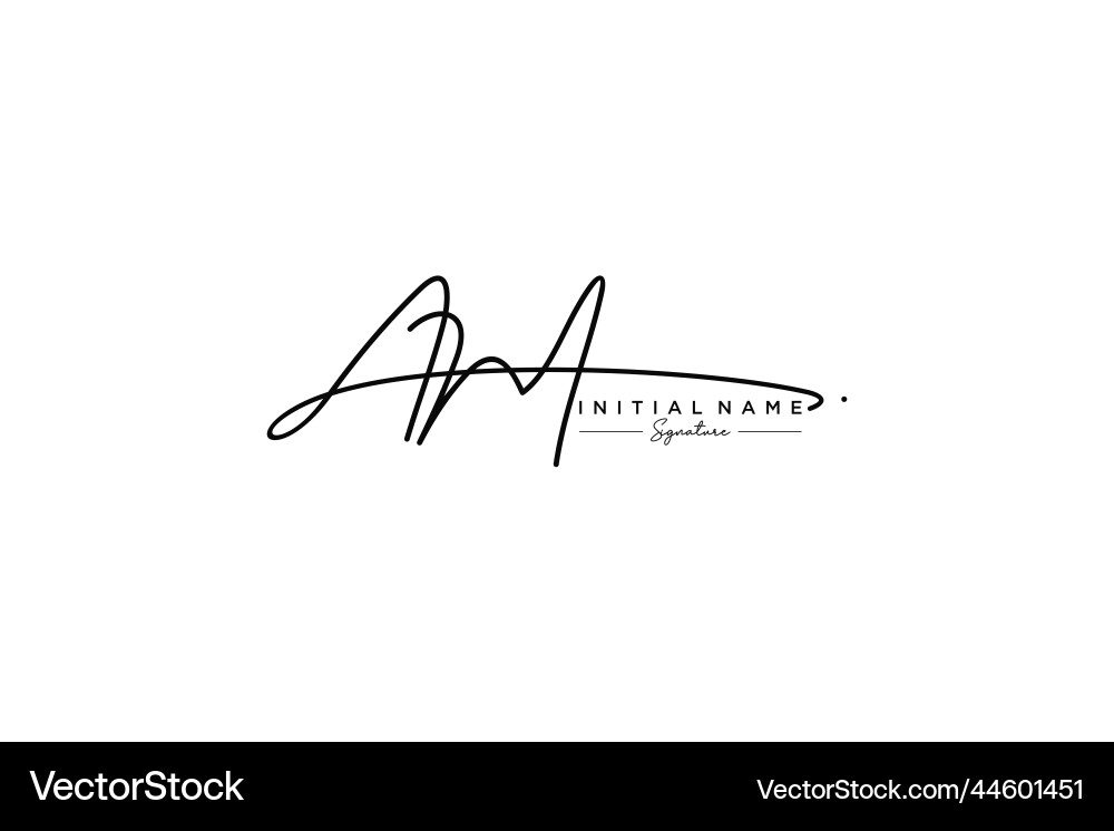 Initial am signature logo template hand drawn Vector Image