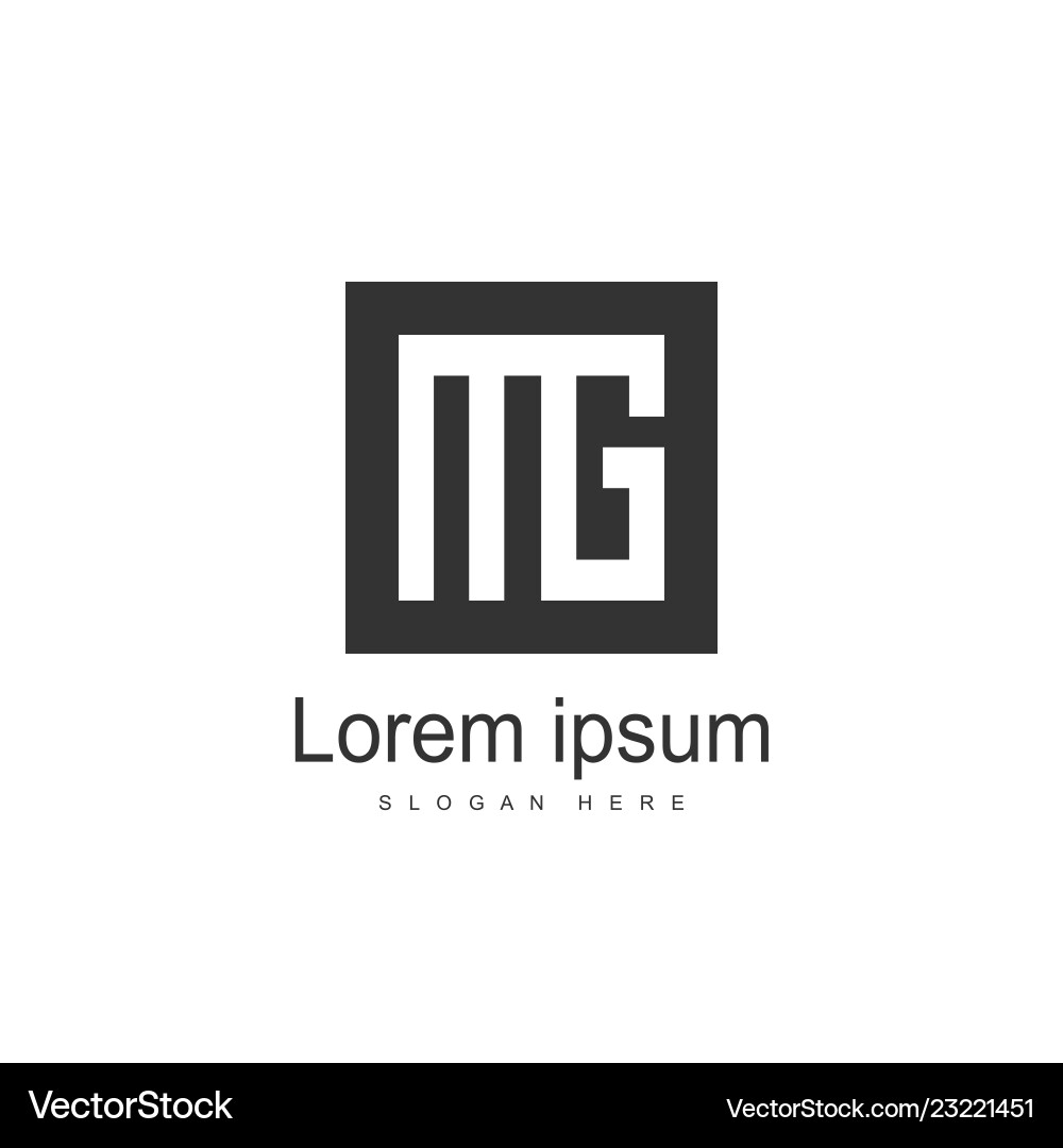 Initial letter mg logo template design minimalist Vector Image