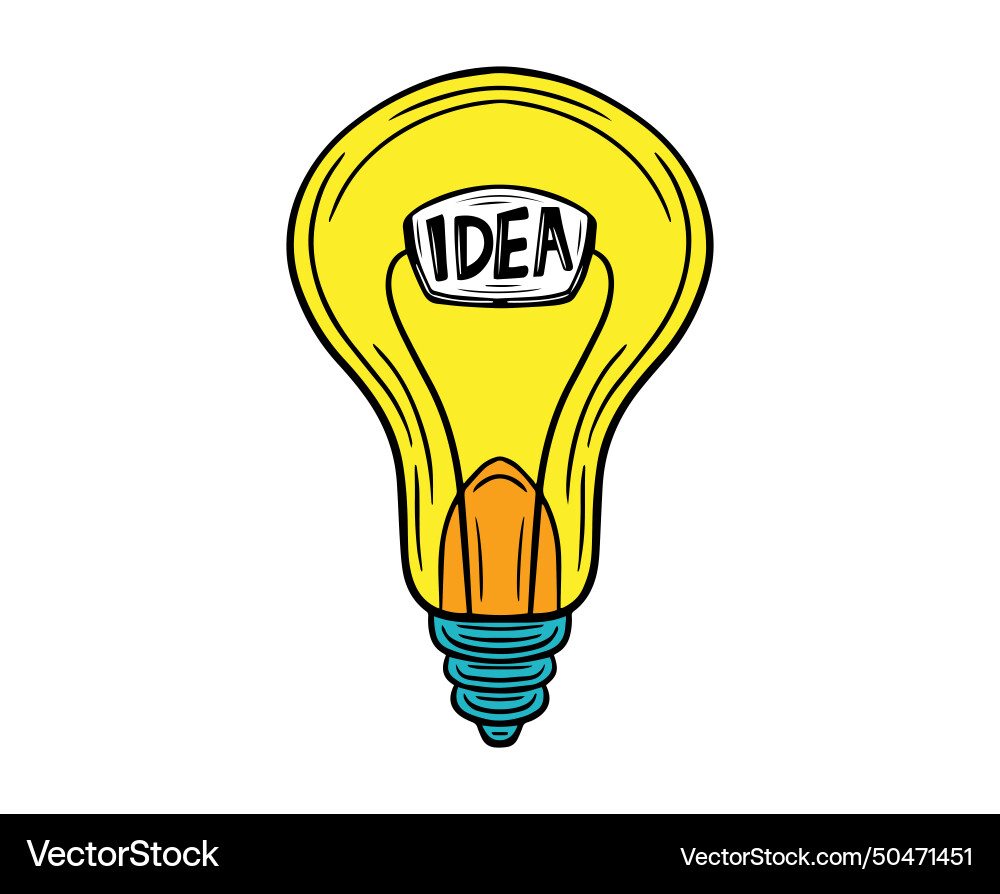 Innovation idea bulb hand drawn isolated Vector Image