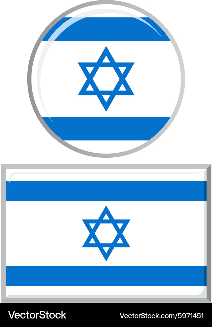 Israeli round and square icon flag Royalty Free Vector Image