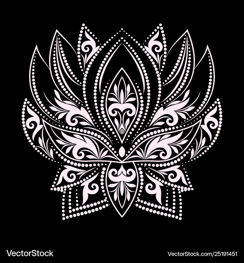 Lotus flower pattern design - deco template Vector Image