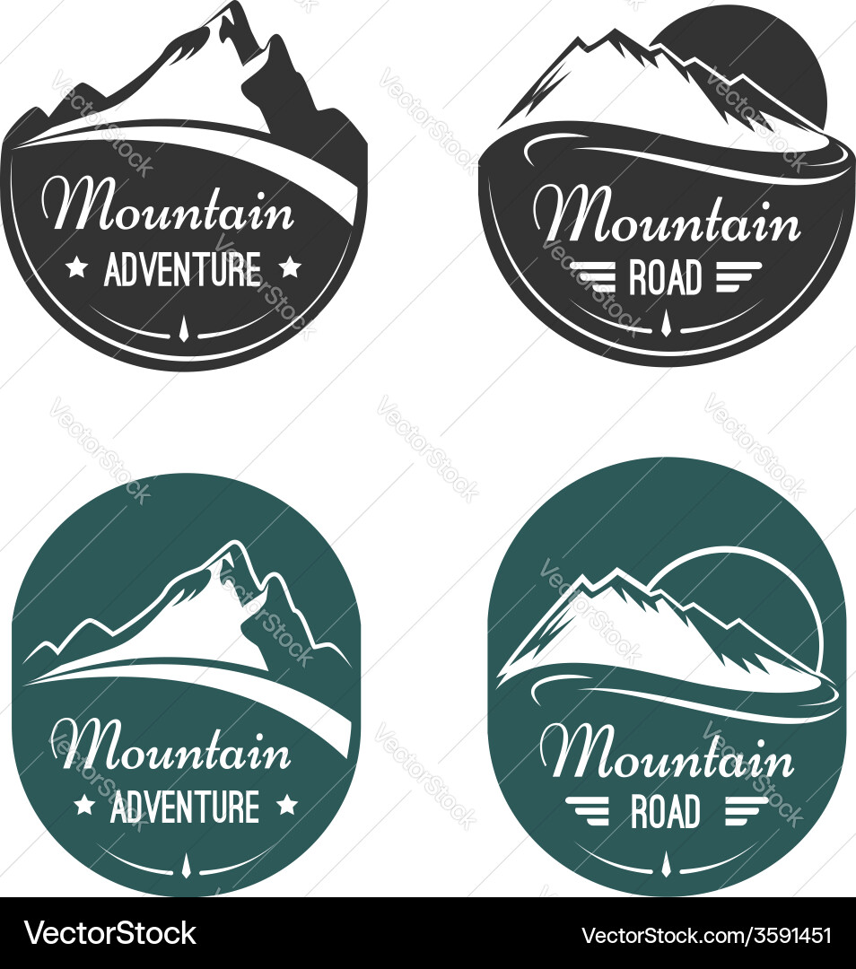 Mountain labels Royalty Free Vector Image - VectorStock