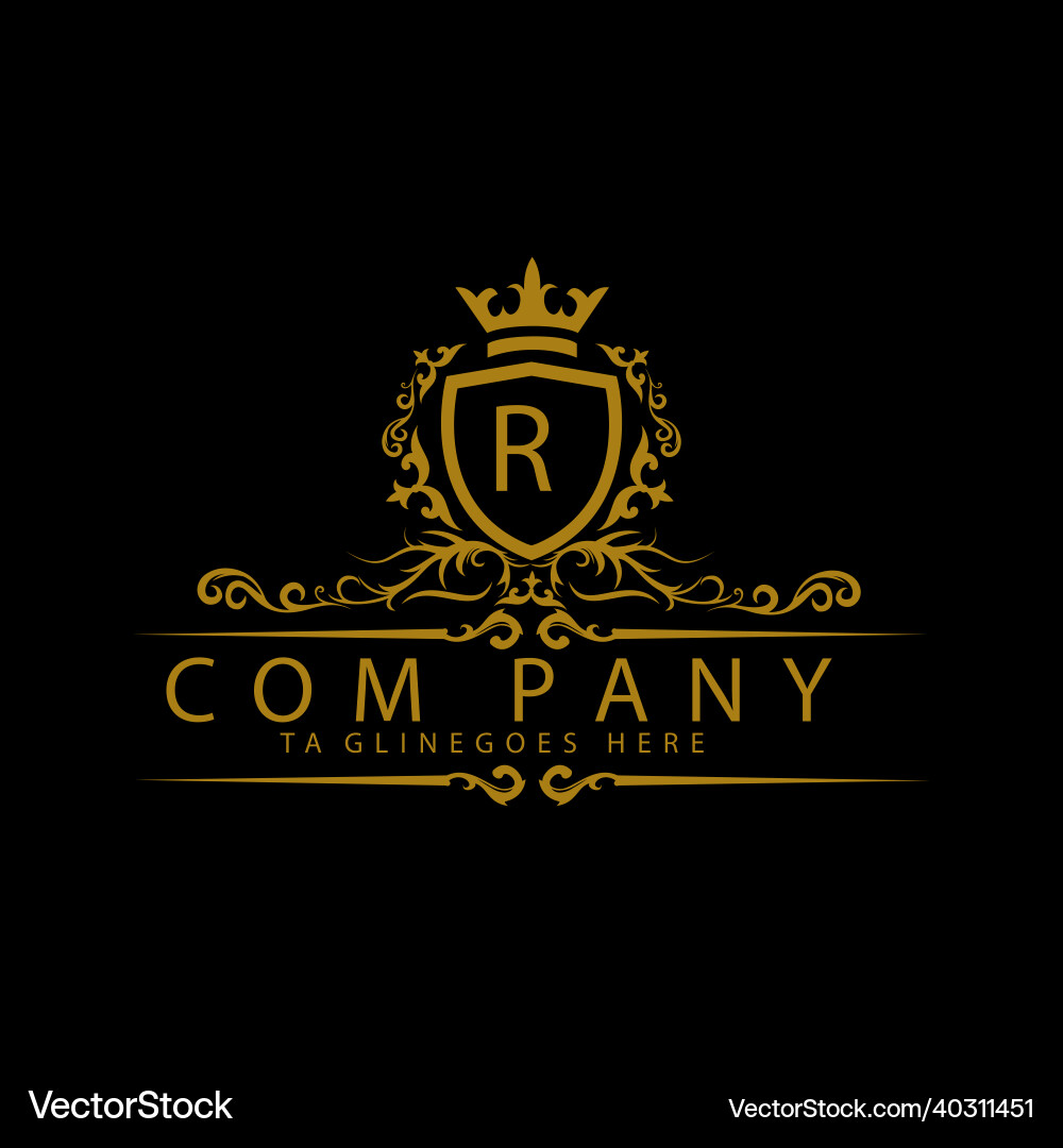 Royal crest logo Royalty Free Vector Image - VectorStock