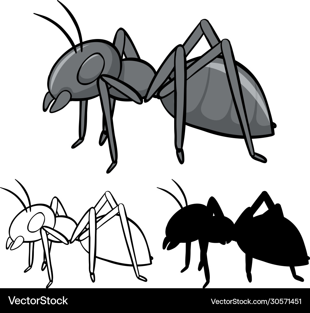 Set ant cartoon Royalty Free Vector Image - VectorStock