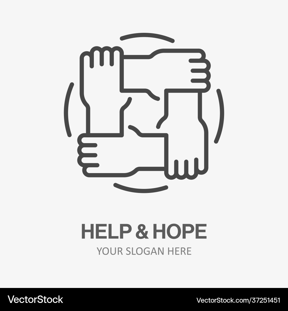 Teamwork icon hope help friendship logo Royalty Free Vector