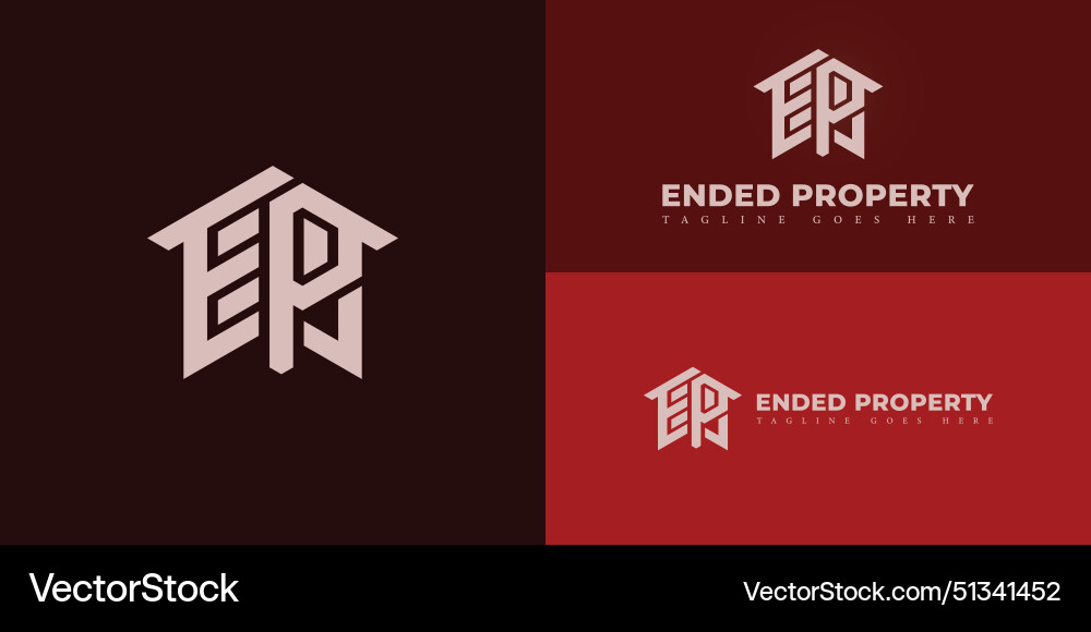 Abstract initial hexagon letter ep or pe logo Vector Image