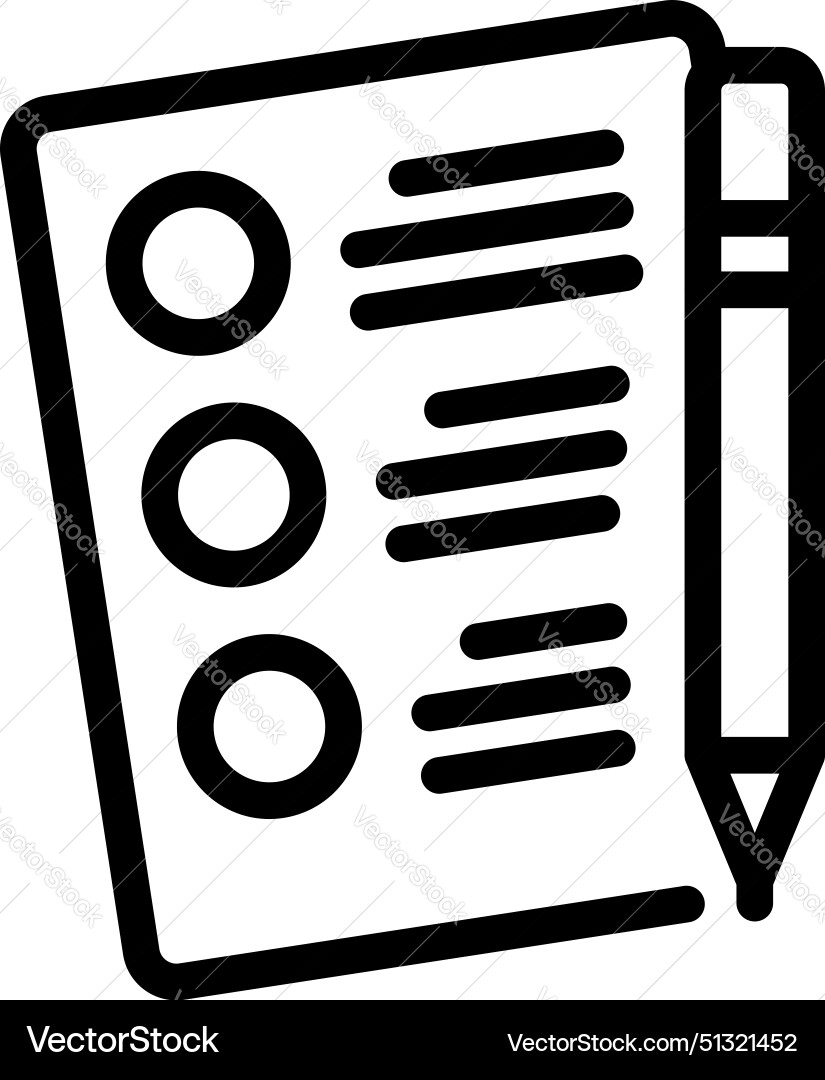 Checklist icon with pen Royalty Free Vector Image