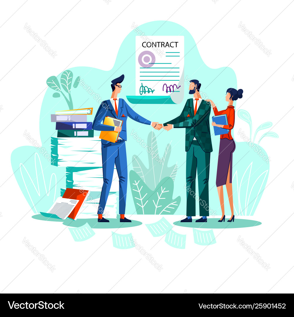 Contract conclusion concept Royalty Free Vector Image