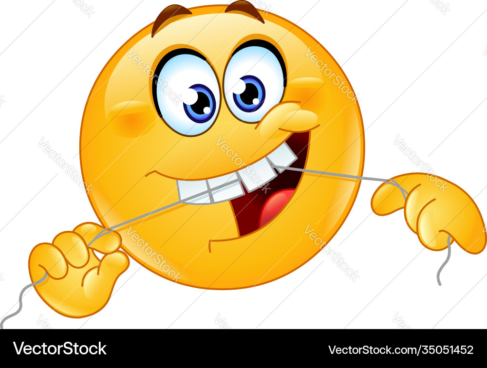Dental floss emoticon Royalty Free Vector Image