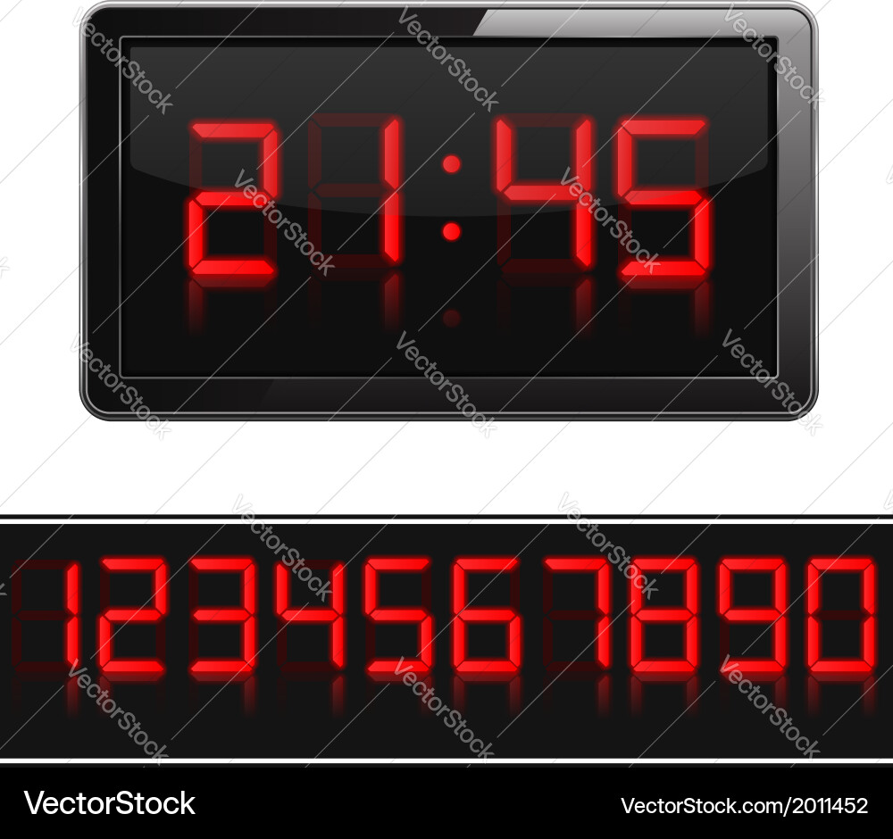 Digital clock Royalty Free Vector Image - VectorStock