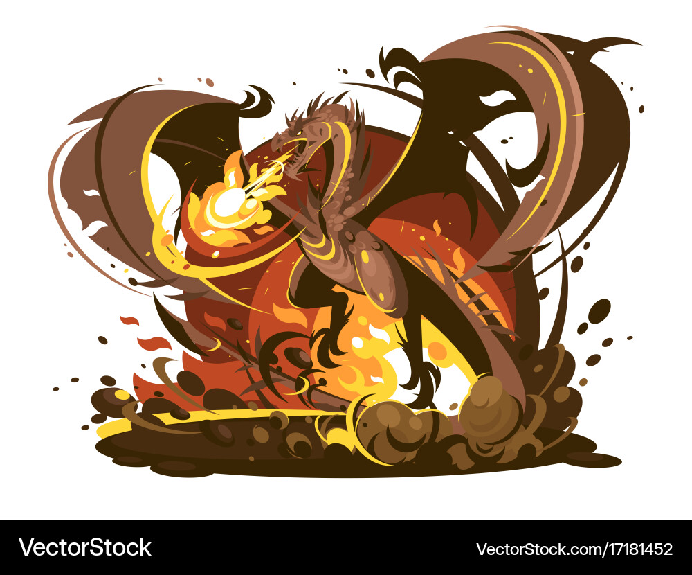 Epic Fire Dragon Royalty Free Vector Image - VectorStock