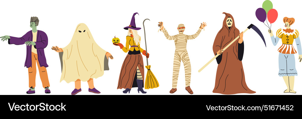 Halloween costumes Royalty Free Vector Image - VectorStock