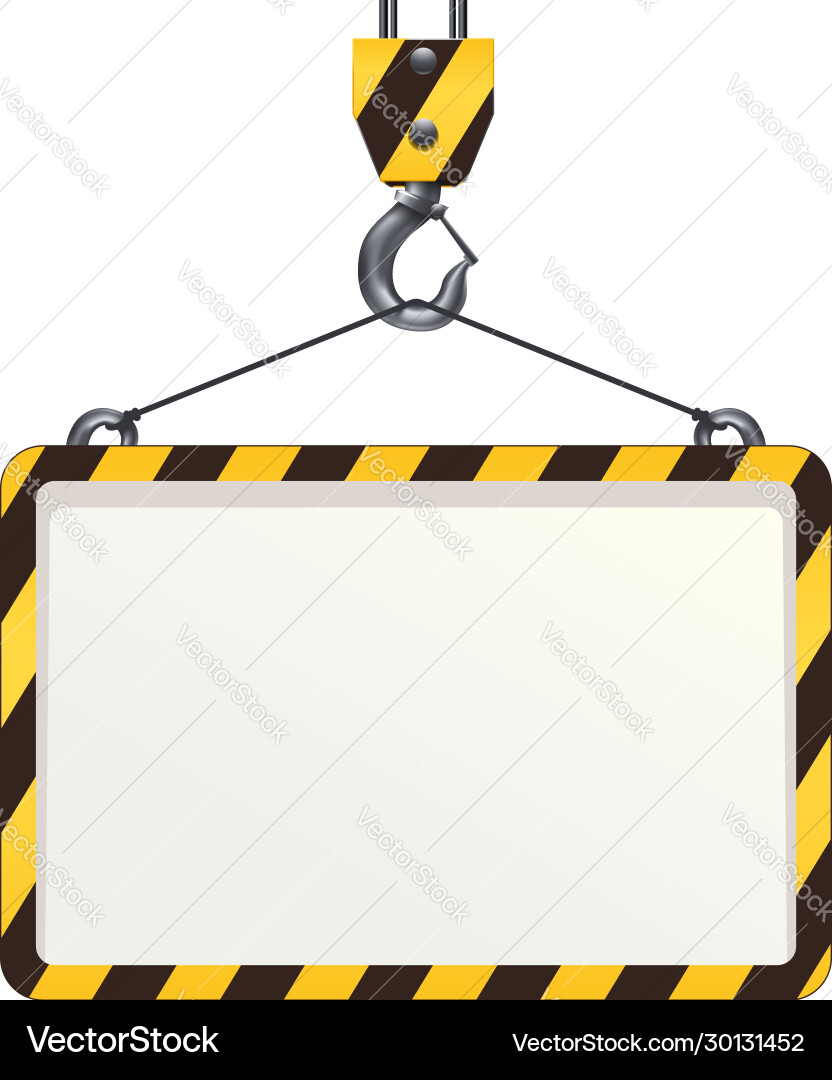 Hook and banner on white Royalty Free Vector Image