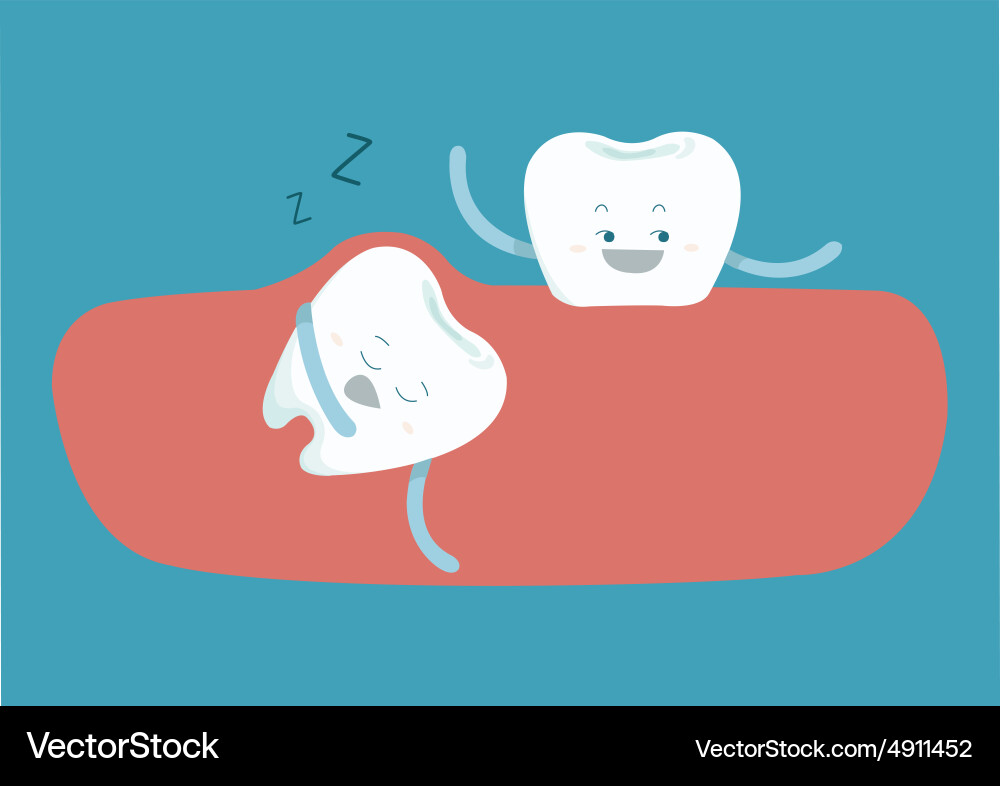 Sleepy tooth of impacted Royalty Free Vector Image