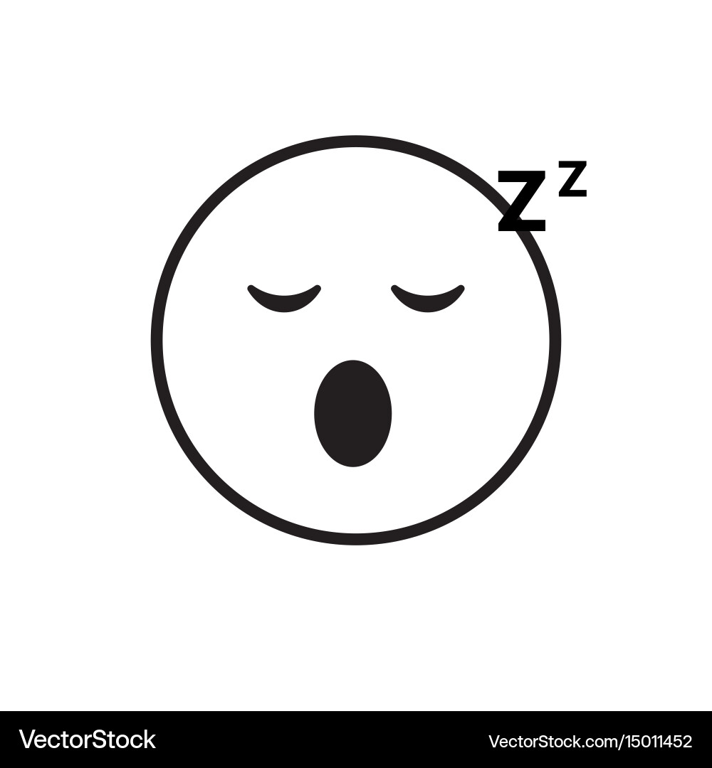 Smiling cartoon face sleeping people emotion icon Vector Image