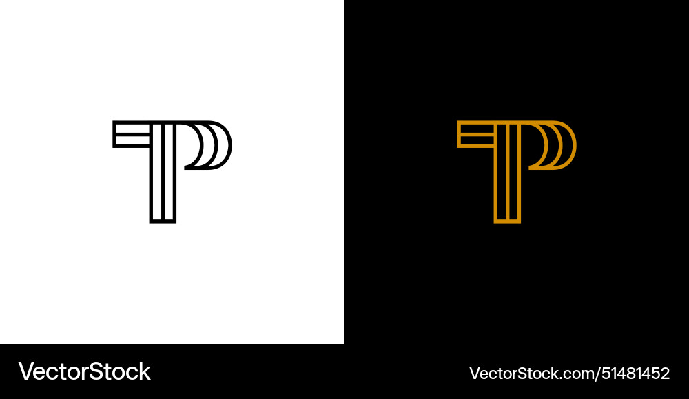 Unique and modern letter tp initials logo design Vector Image