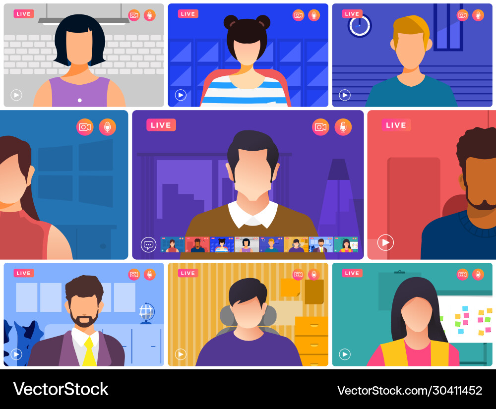 Video conference 01 Royalty Free Vector Image - VectorStock