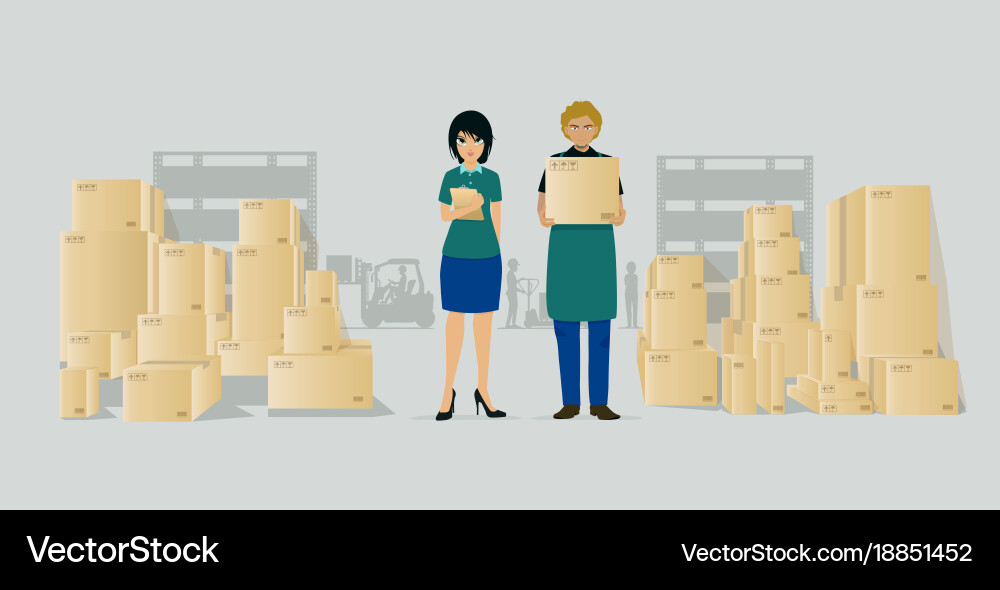 Warehouse workers Royalty Free Vector Image - VectorStock