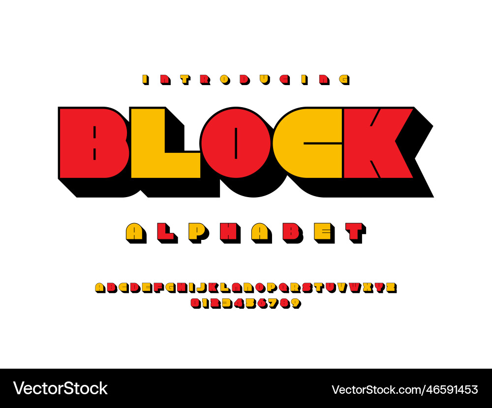 Blocky font Royalty Free Vector Image - VectorStock