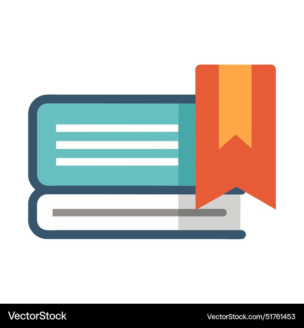 Bookmark interface icon flat Royalty Free Vector Image