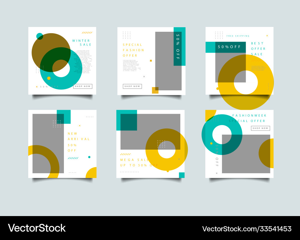 Bundle minimalist social media post design Vector Image