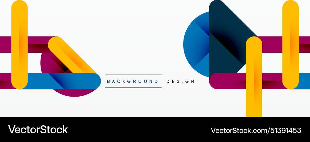 Colorful lines with shadows geometric background Vector Image