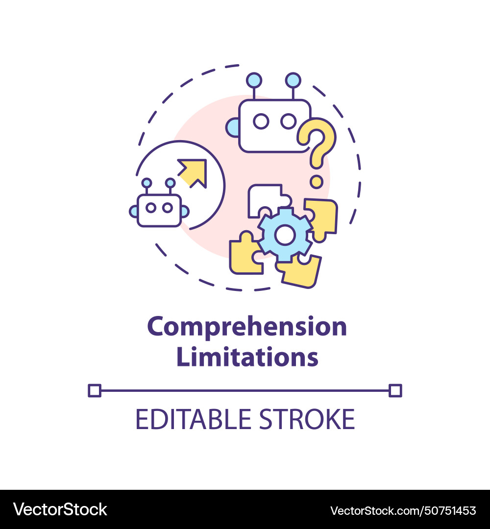 Comprehension limitations multi color concept icon