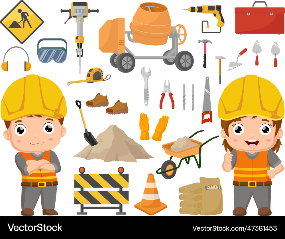 Kids Under Construction Clipart