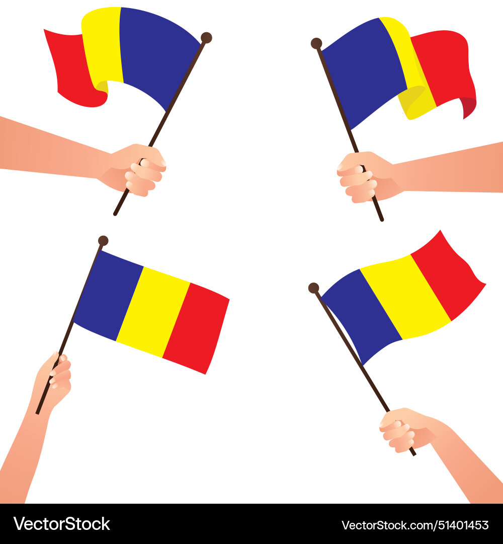 Flat design hand holding and waving the national Vector Image