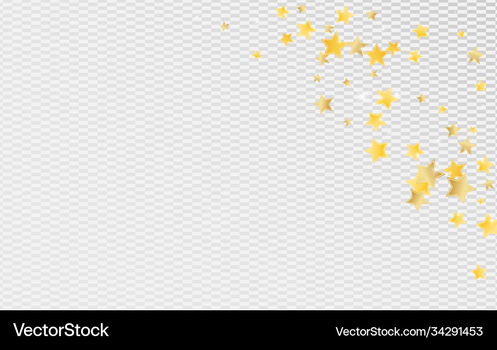 Golden cosmos stars transparent Royalty Free Vector Image