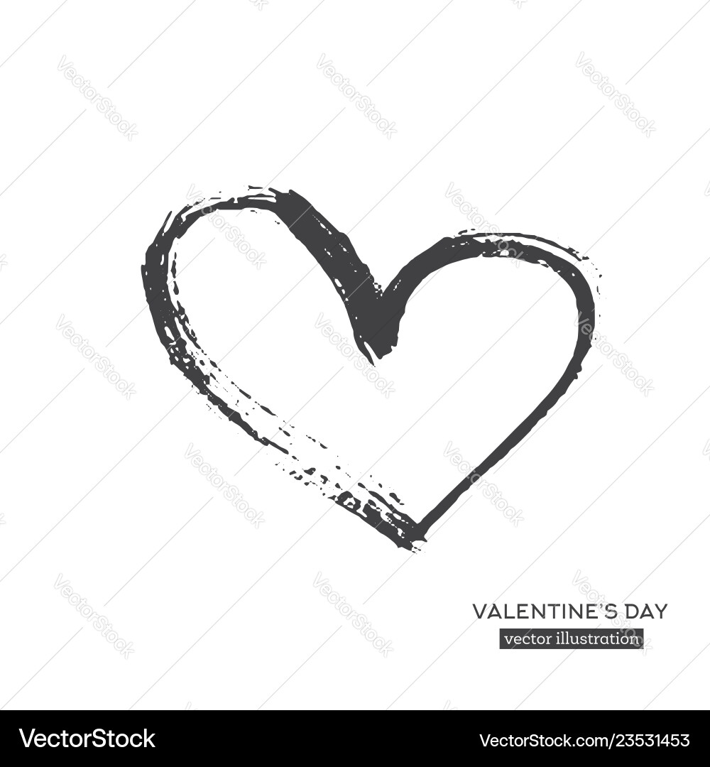 Hand drawn calligraphy heart isolated on white Vector Image
