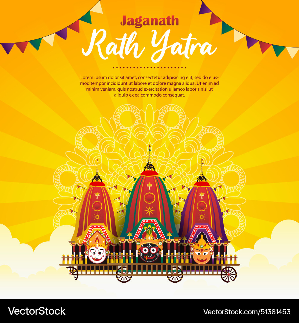 Happy rath yatra poster Royalty Free Vector Image