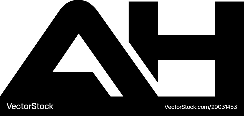 Initial letter ah logo bold template Royalty Free Vector