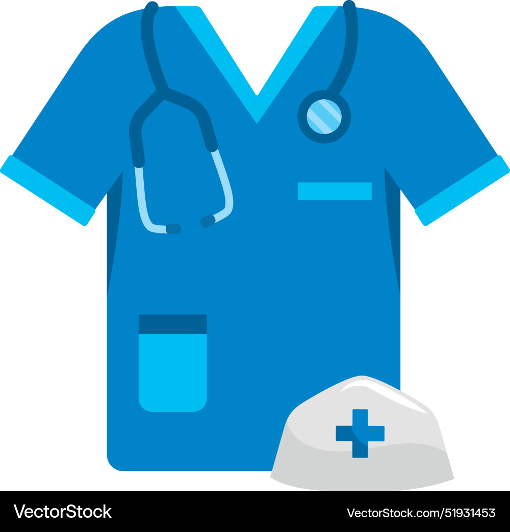 Medical nursing uniform cap and coat Royalty Free Vector