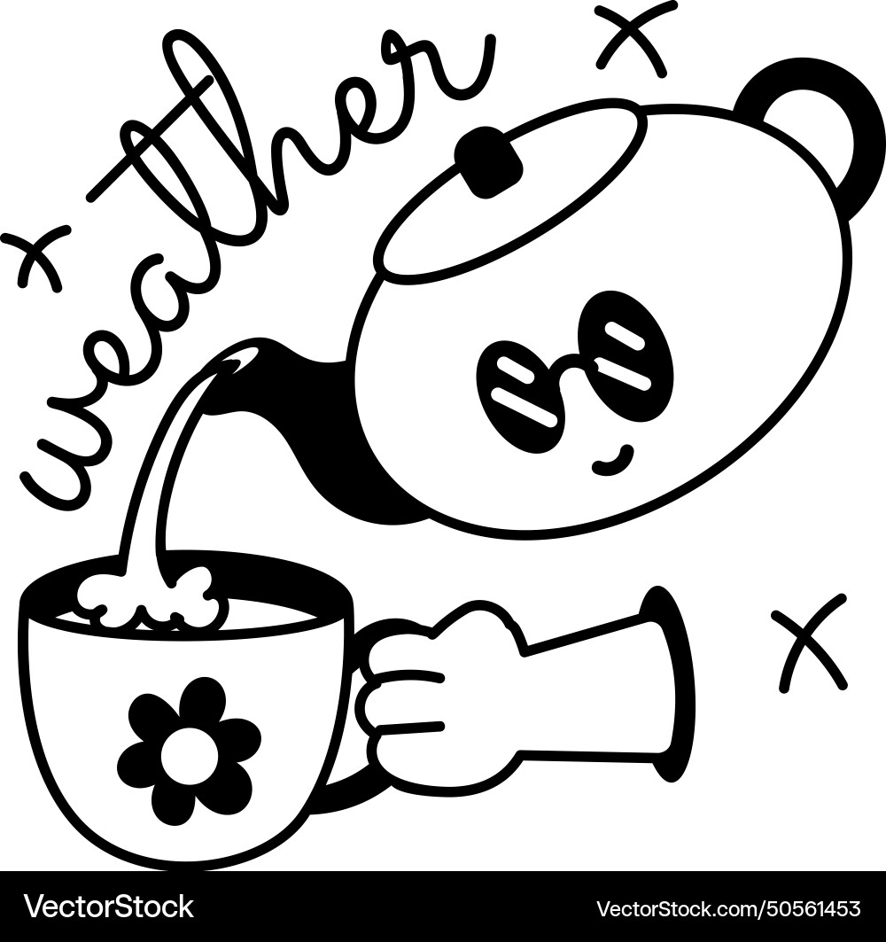 Pouring tea Royalty Free Vector Image - VectorStock