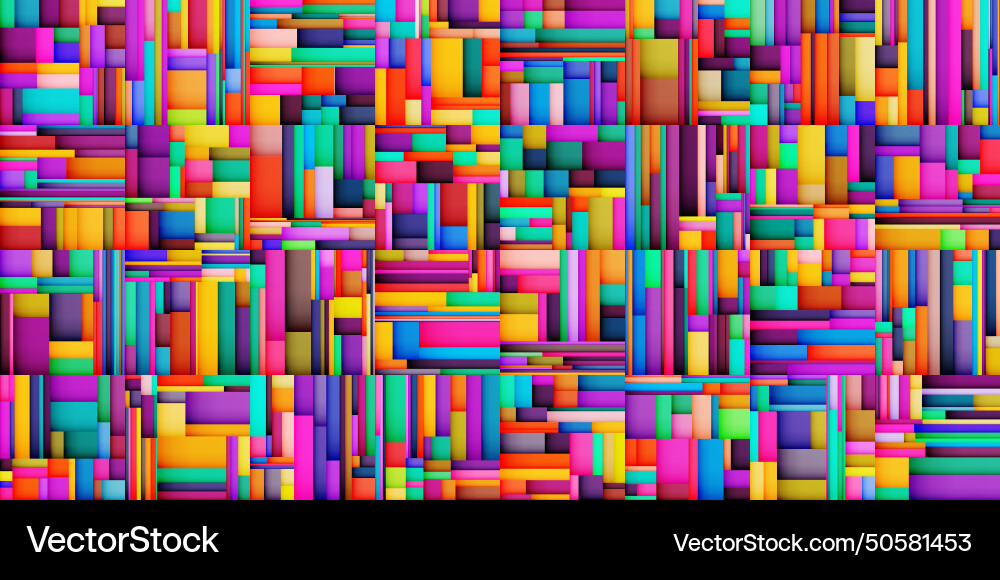 Seamless colorful random rainbow rectangles Vector Image